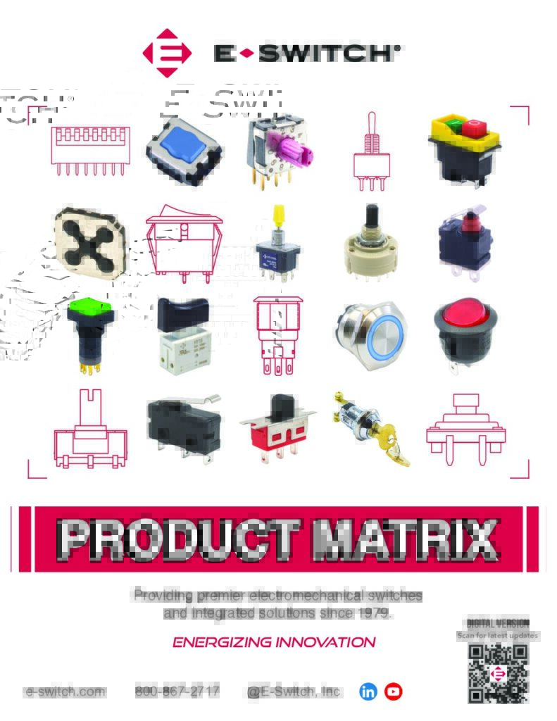 E-Switch Digital Catalog PDF and New Product Releases