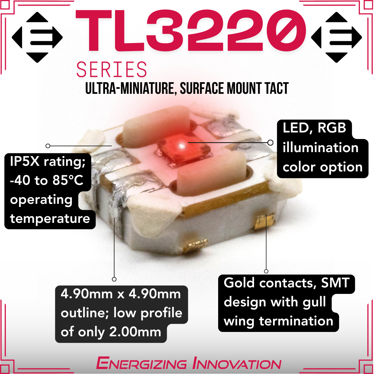TL3220 Series: Ultra-Miniature, RGB, SMD Tact Switch